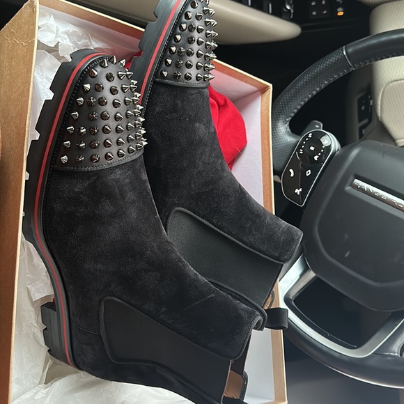 Christian Louboutin | Shoes | Christian Louboutin Velour Boots Melon ...